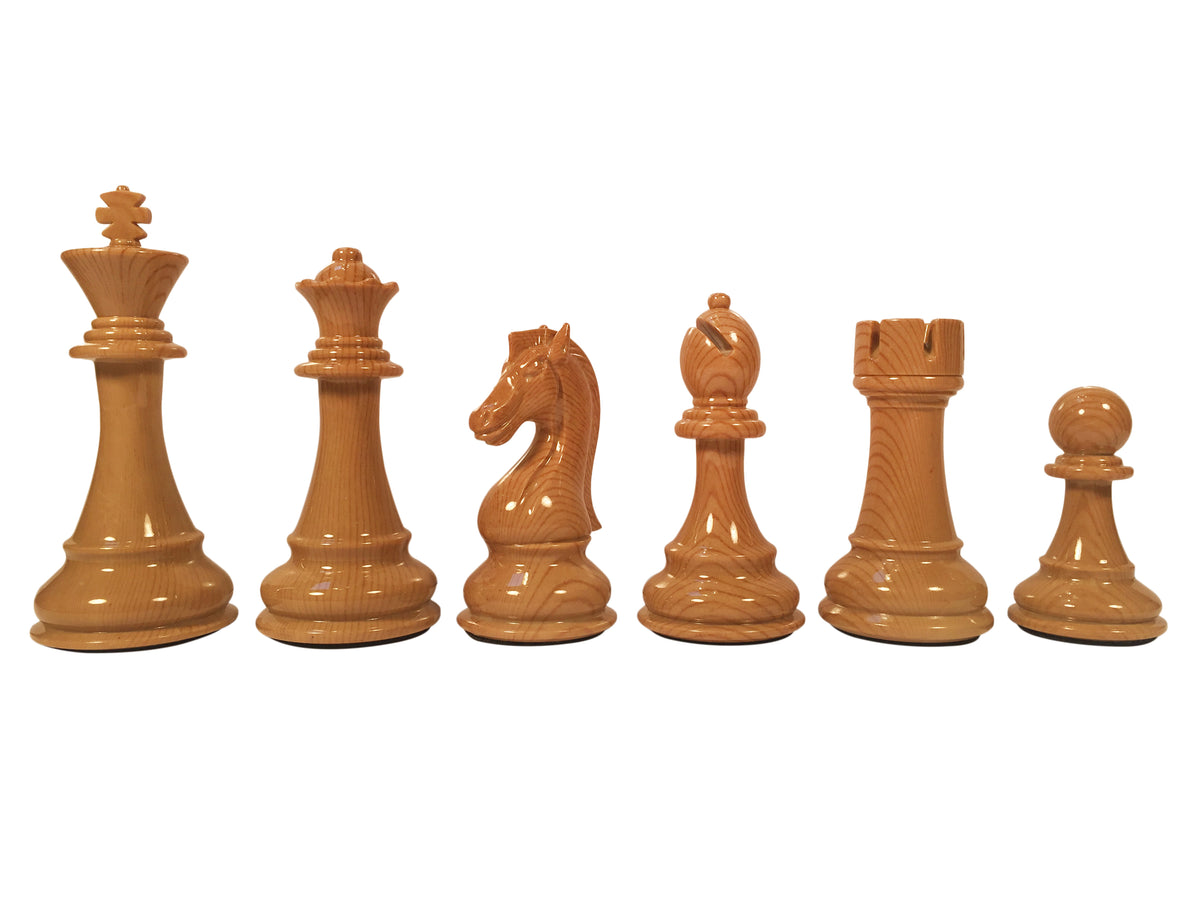 The Bobby Fischer® Series Faux Wood Chess Pieces - 4.25 inch king Heav ...