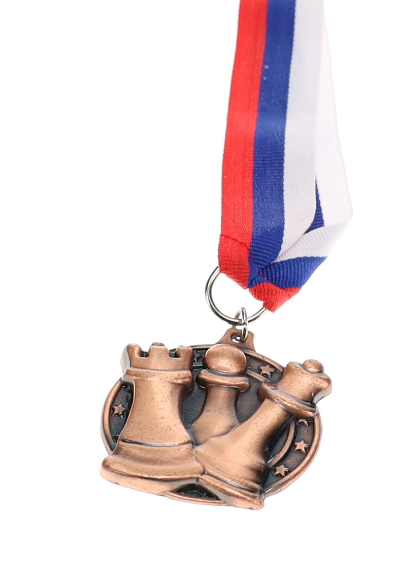 Round Chess Medal with Ribbon - Available in Gold, Silver, and Bronze ...